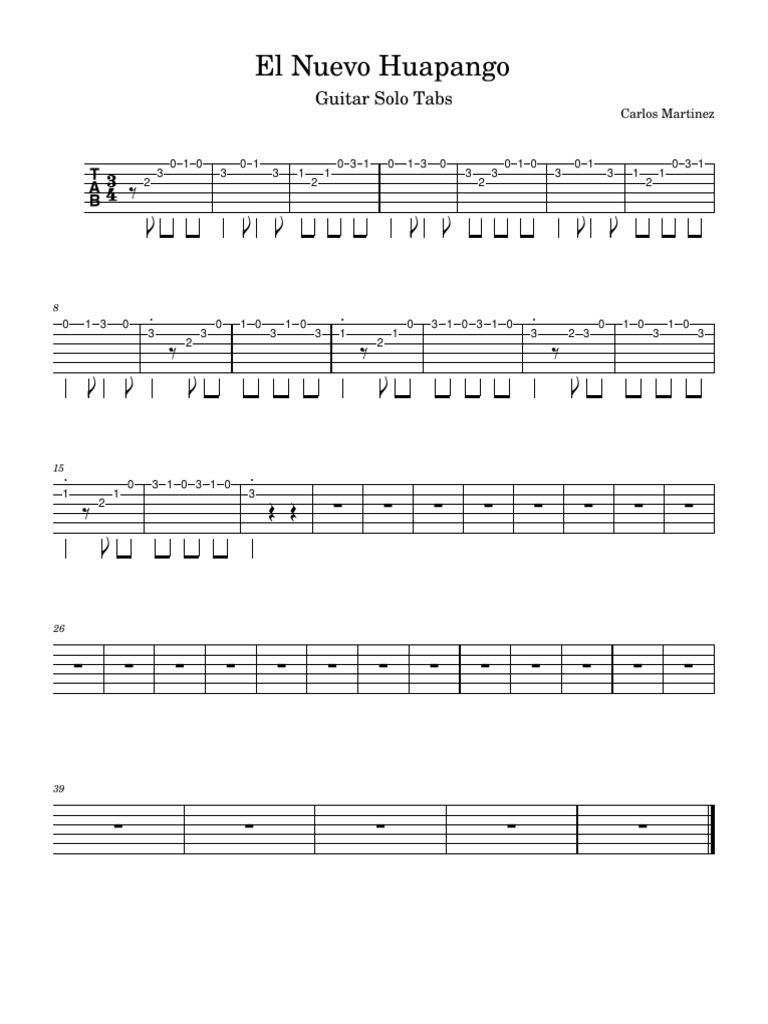 El Nuevo Huapango Guitar Solo TABS | PDF