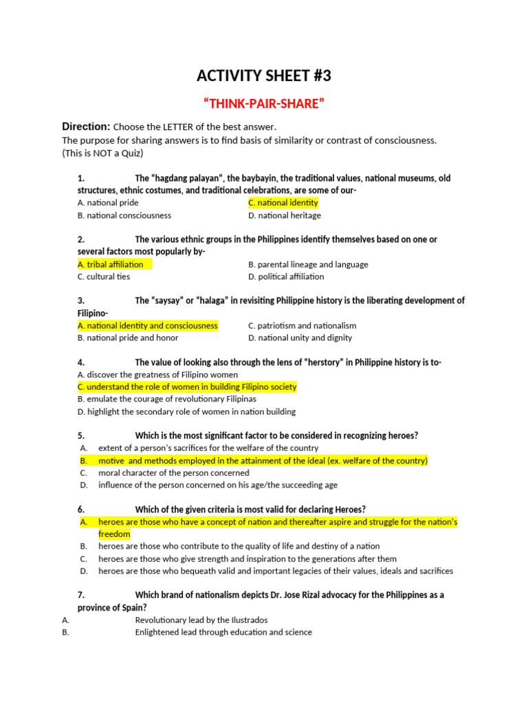 Activity Sheet 3 Panlaque | PDF | Political Science | Philippines
