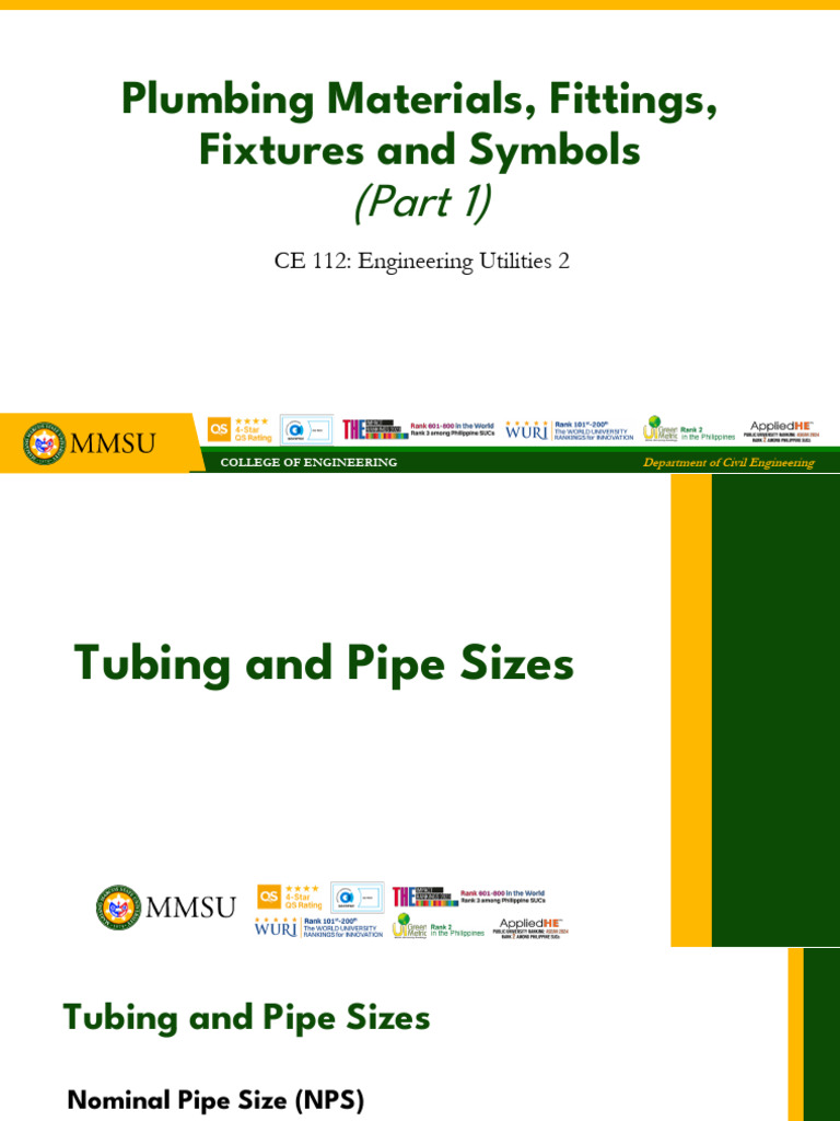 Plumbing Materials and Pipe Sizing Guide | PDF | Pipe (Fluid Conveyance ...