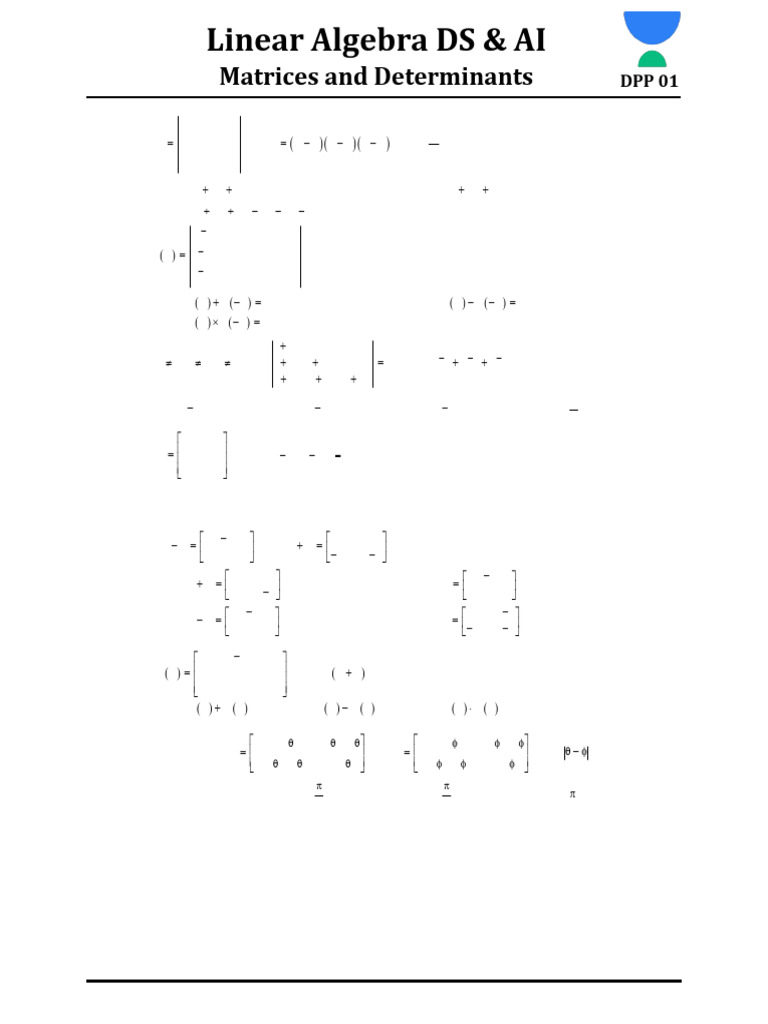 DPP_01_Matrices and Determinants | PDF | Mathematical Concepts | Applied Mathematics