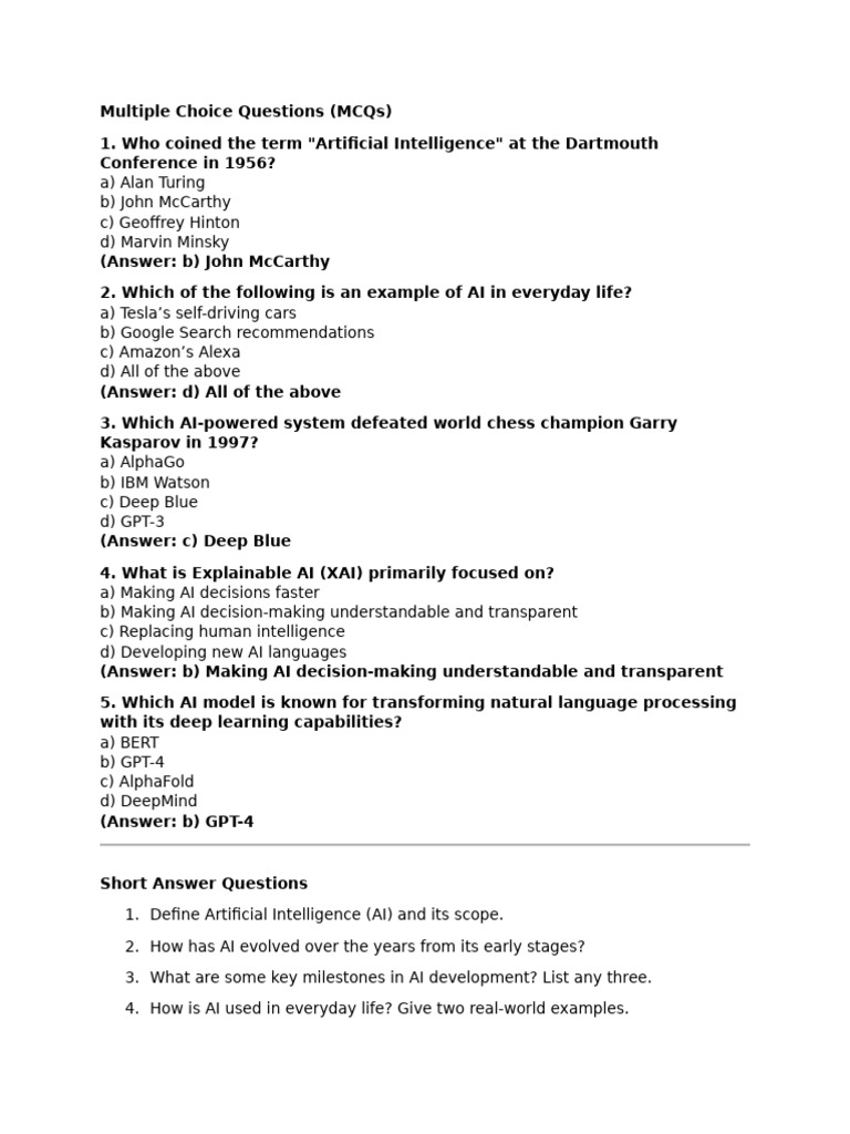 Unit 1 Model Questions | PDF