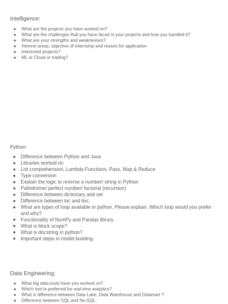 Cloud Interns Interview Questions | PDF