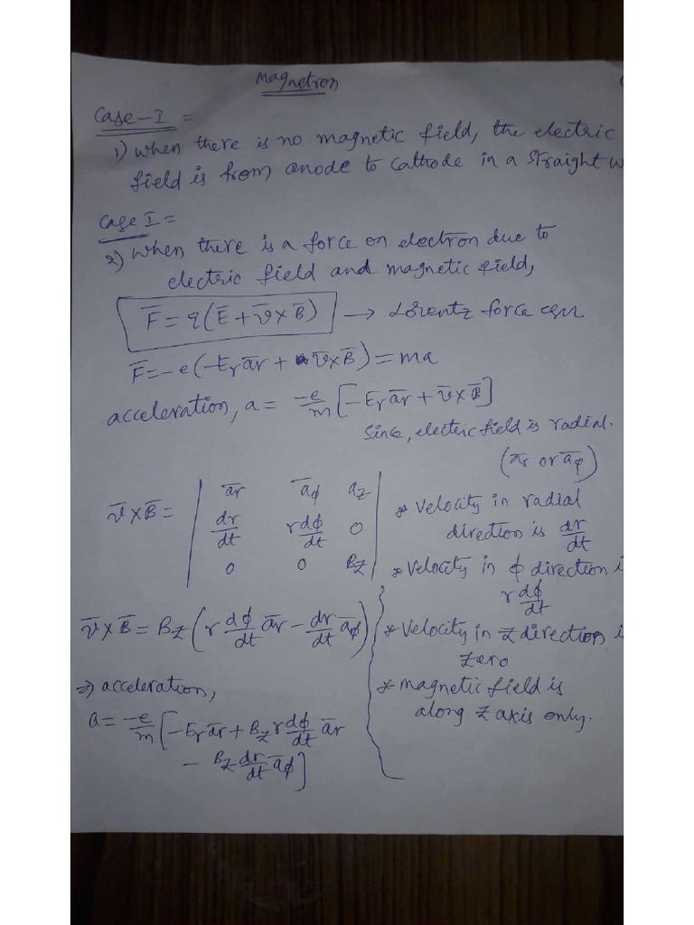 magnetron Hull cutoff Voltage Derivation | PDF