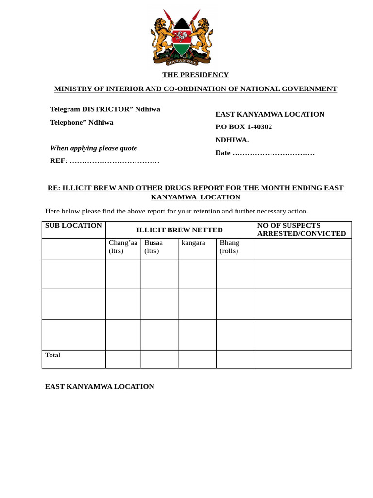 East Kanyamwa Illicit Brew Report | PDF