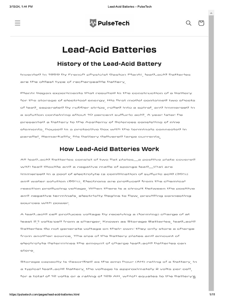 Lead-Acid Batteries - PulseTech | PDF