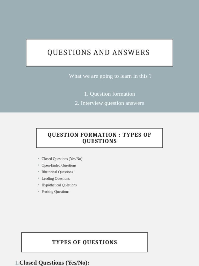 Questions and Answers LECTURE 2 | PDF | Question | Semantic Units