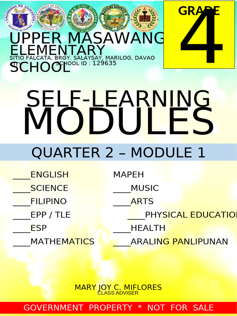 GRADE 4 MODULE - COVER PAGE | PDF