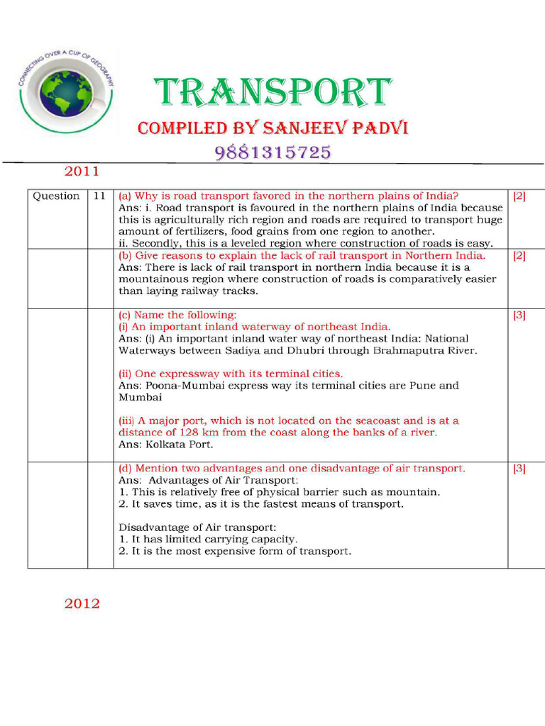 Transport Board Question - 01 | PDF