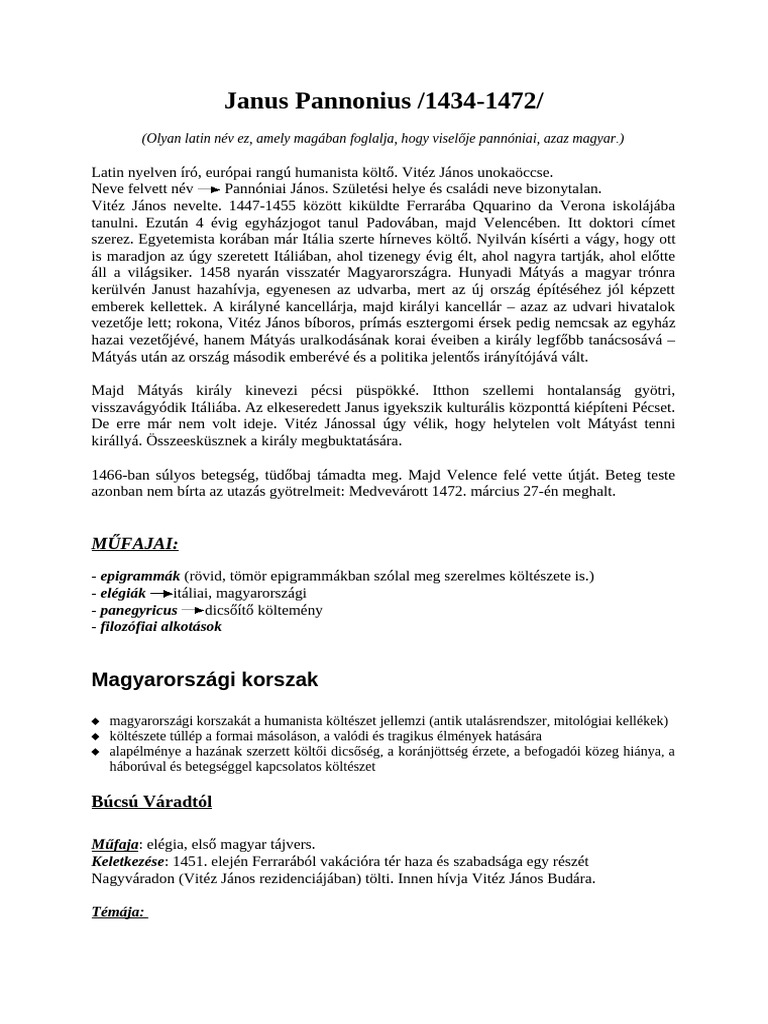 Janus Pannonius | PDF