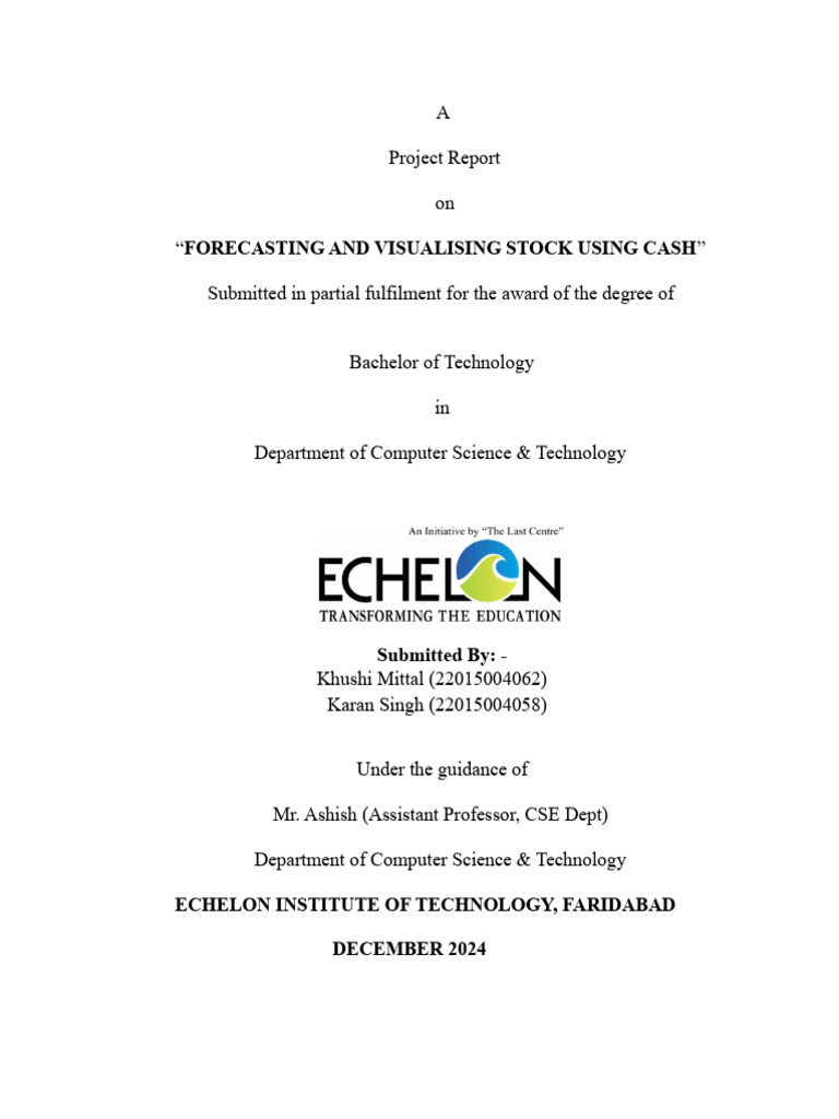 PROJECT REPORT2 | PDF | Forecasting | Machine Learning