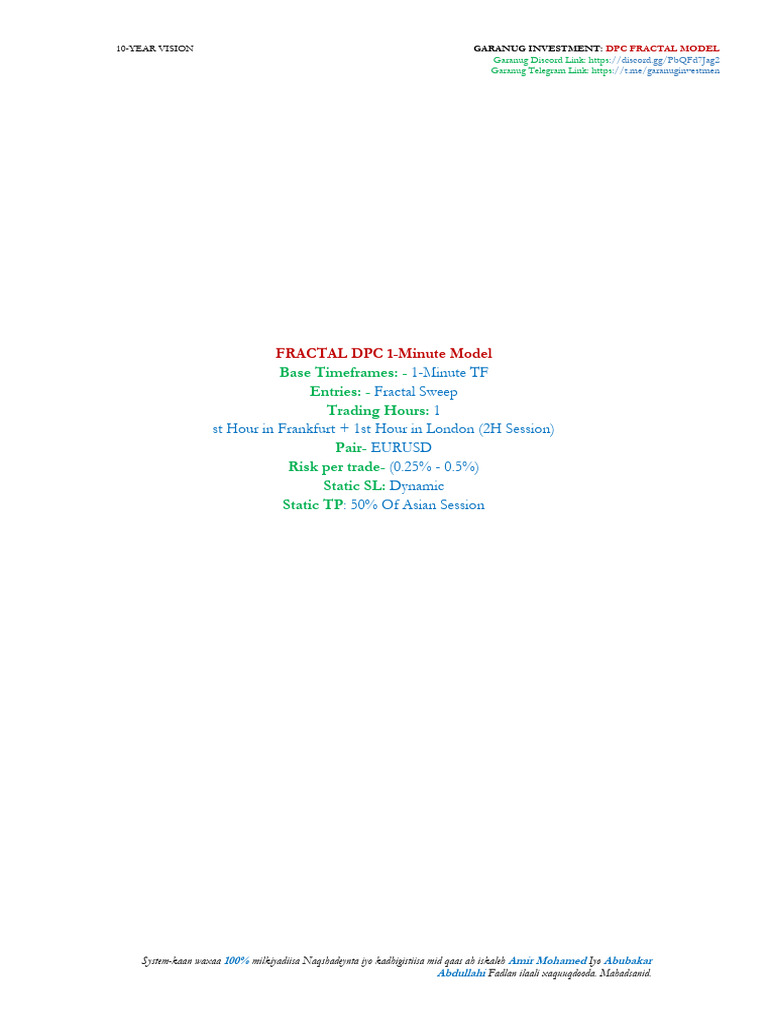 10 - YEAR VISION Fractal DPC 1-Minute Model | PDF