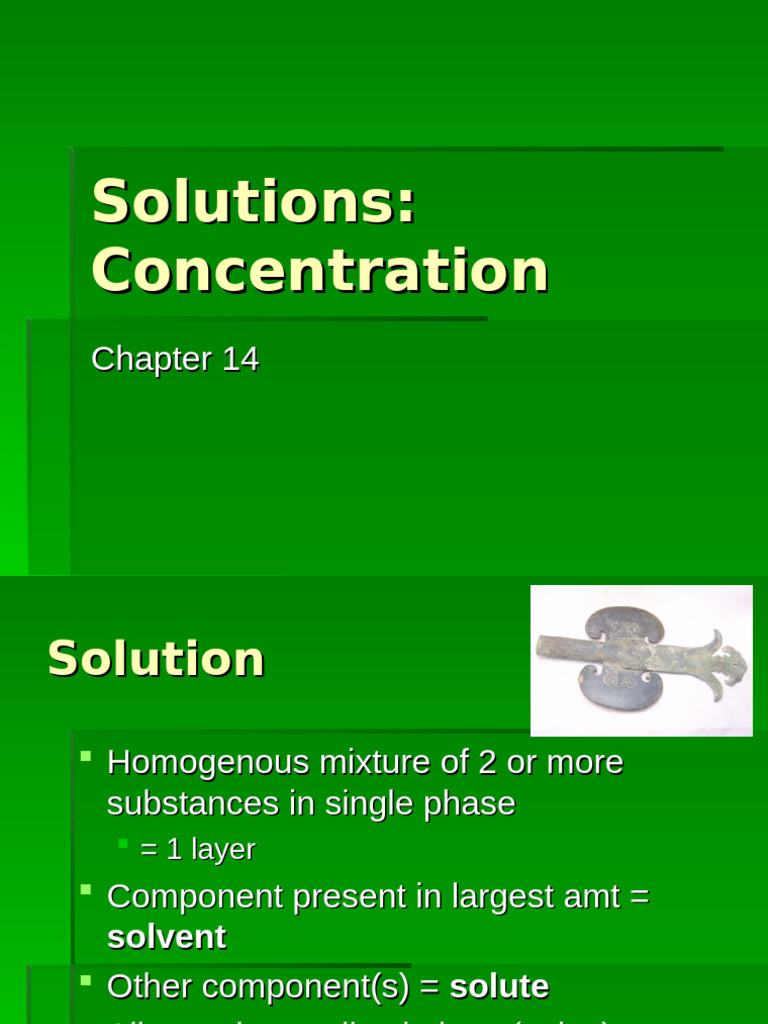 Concentrations Solutions | PDF | Concentration | Solubility