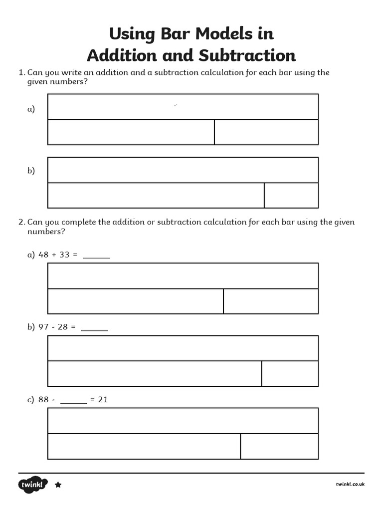Bar Models for Addition and Subtraction | PDF | Mathematics | Arithmetic