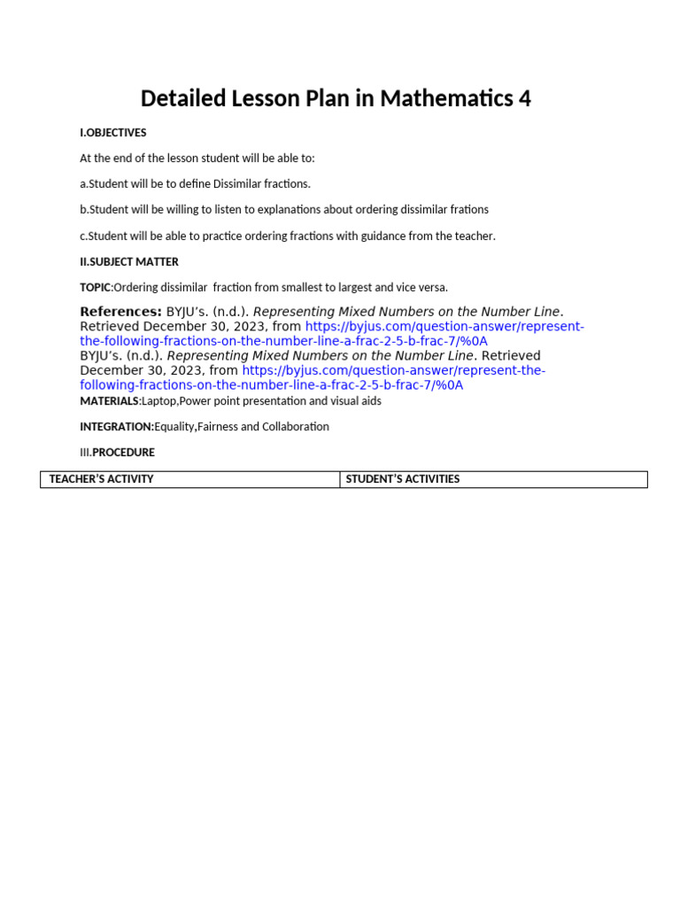 Detailed Lesson Plan in Mathematics 4-1 | PDF | Prayer | Human Communication