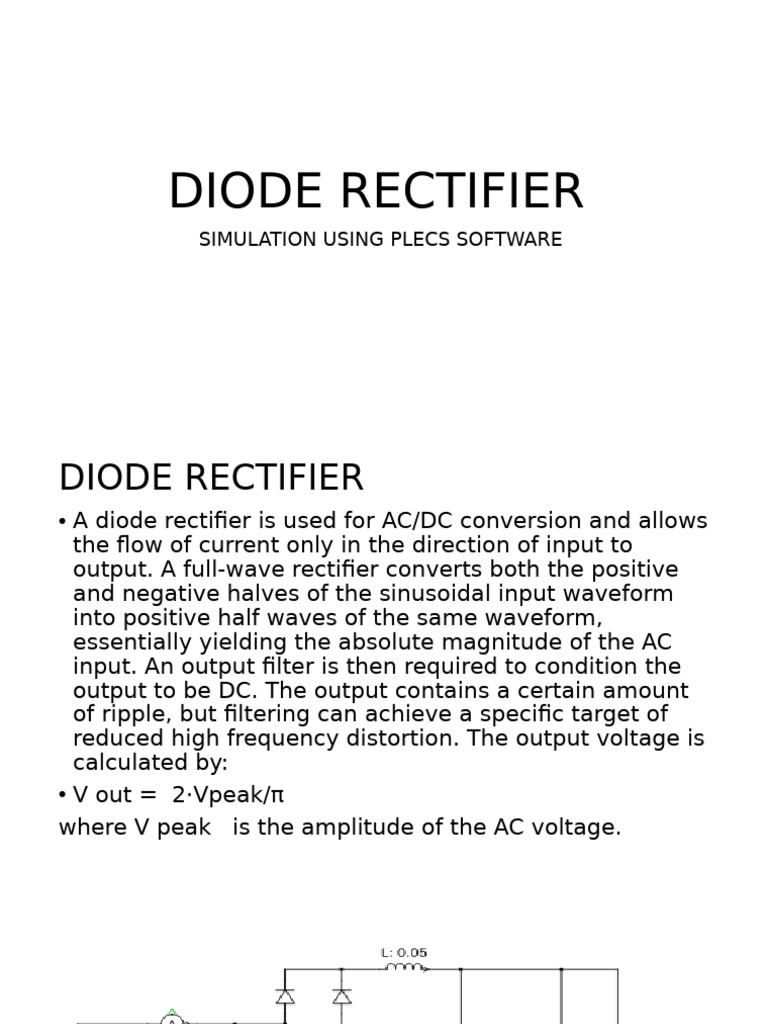 Diode Rectifier Simulation in PLECS | PDF