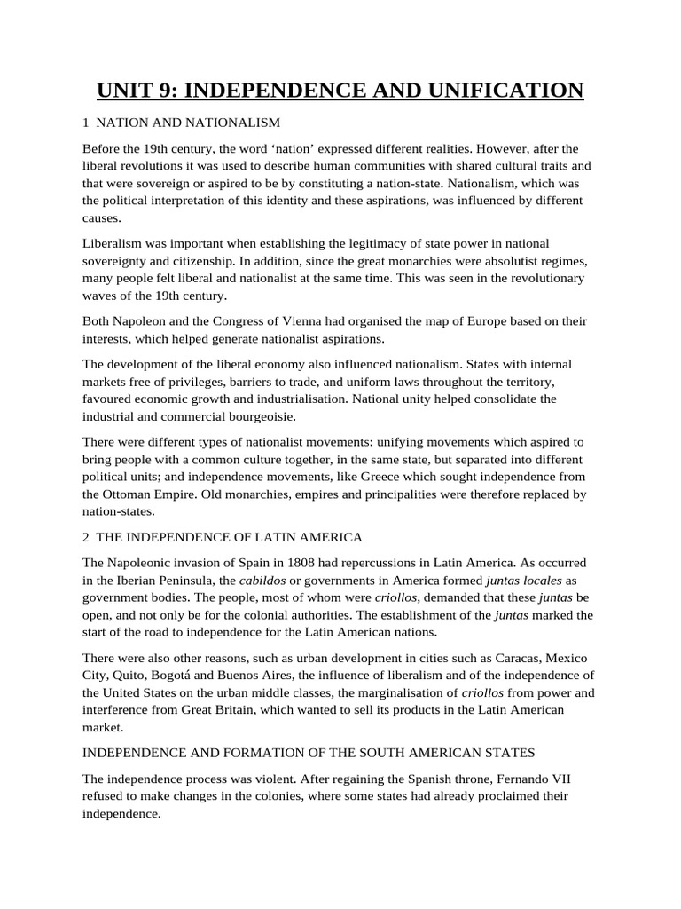 Nationalism and Independence Movements | PDF | German Empire | Kingdom ...