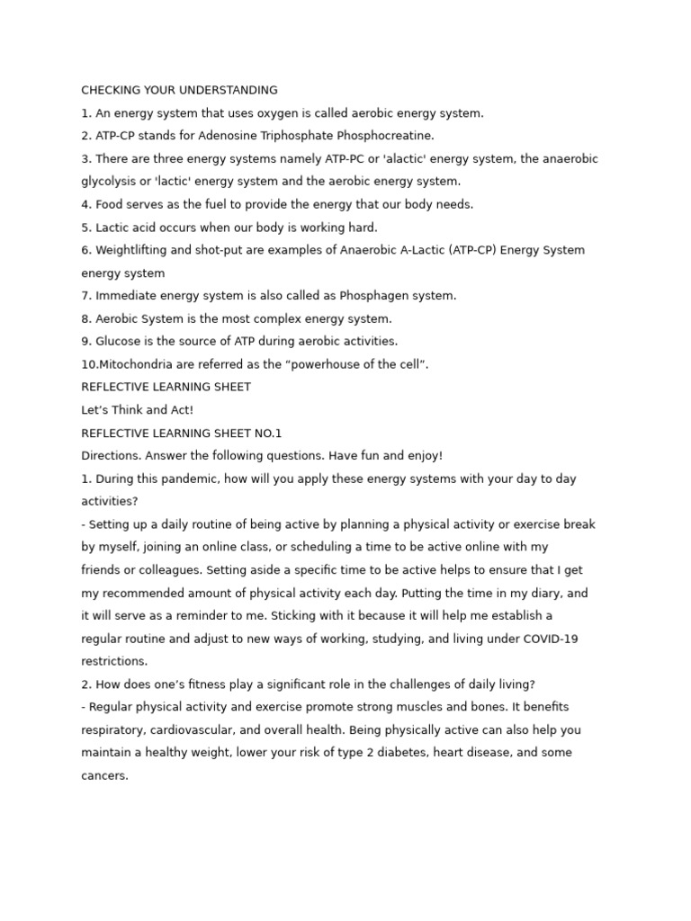 Checking Your Understanding | PDF