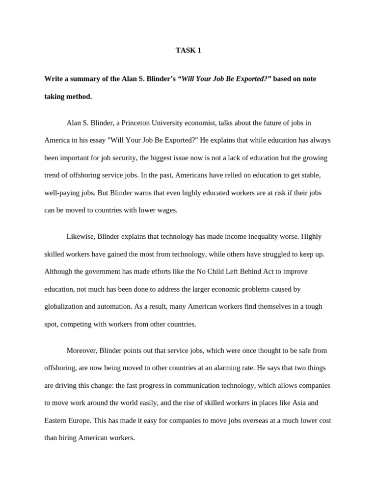 TASK 1 C.English | PDF | Offshoring | Outsourcing