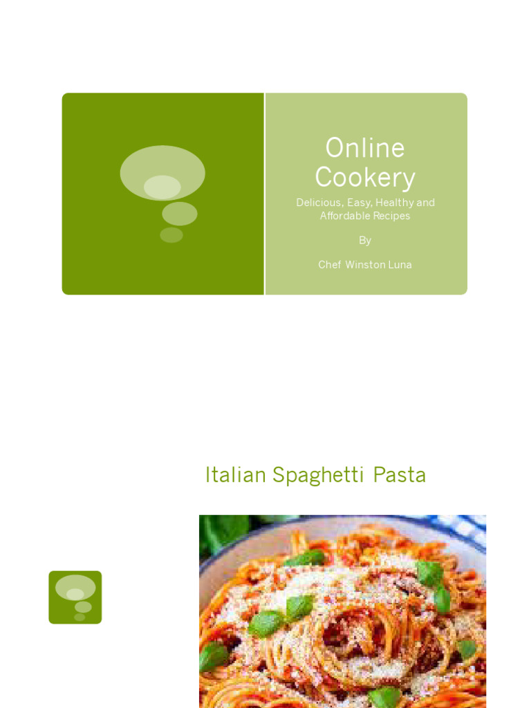 Chef Winston Luna - Quick and Easy Meal Ideas | PDF | Pasta | Cooking