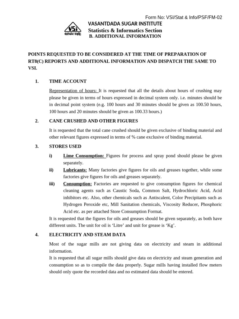 FM-02 ADD. INFO (VSI) Proforma (B) 2023-24 (120424) | PDF | Sugarcane ...