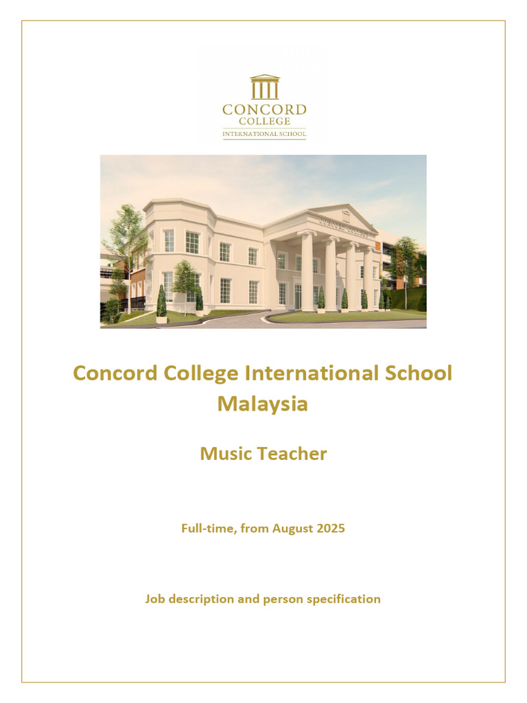 CCIS Music Teacher Job Description | PDF | Teachers | Curriculum