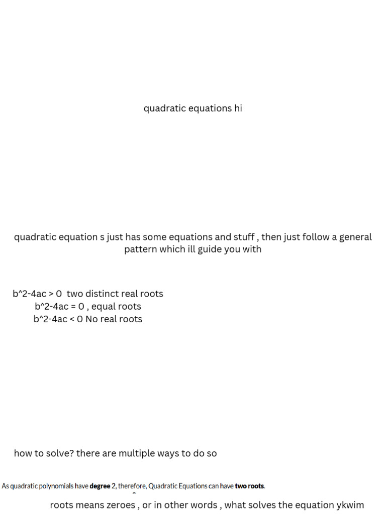 Hi quadratic equation | PDF | Equations | Discrete Mathematics