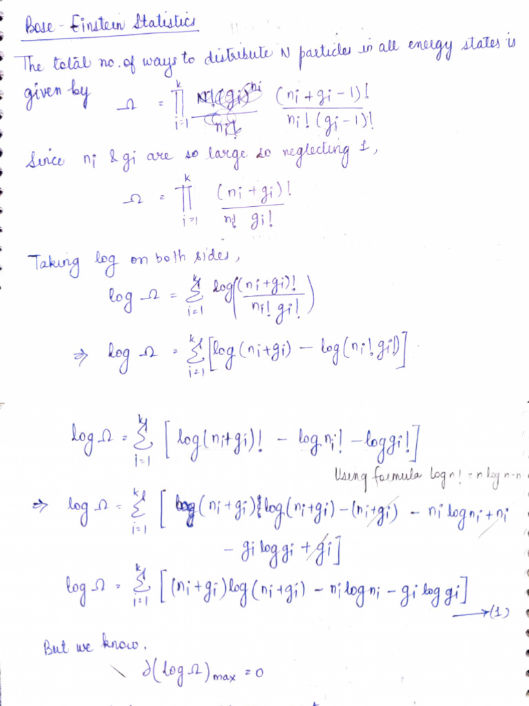 Bose Einstein Statistics Pdf