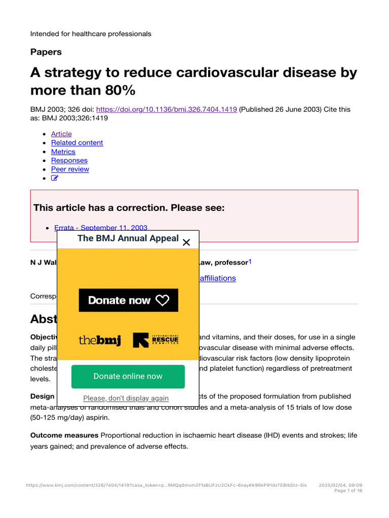 A Strategy To Reduce Cardiovascular Disease by More Than 80% - The BMJ ...