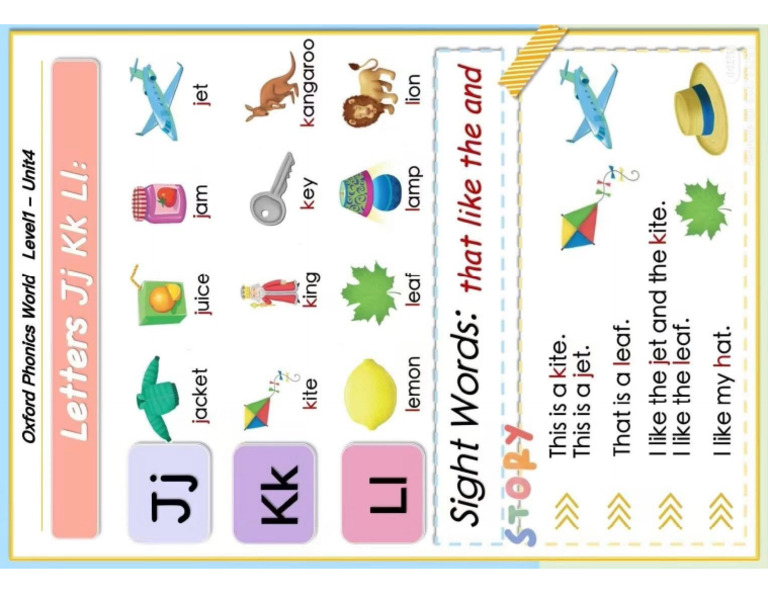 Phonic Letter JKL | PDF