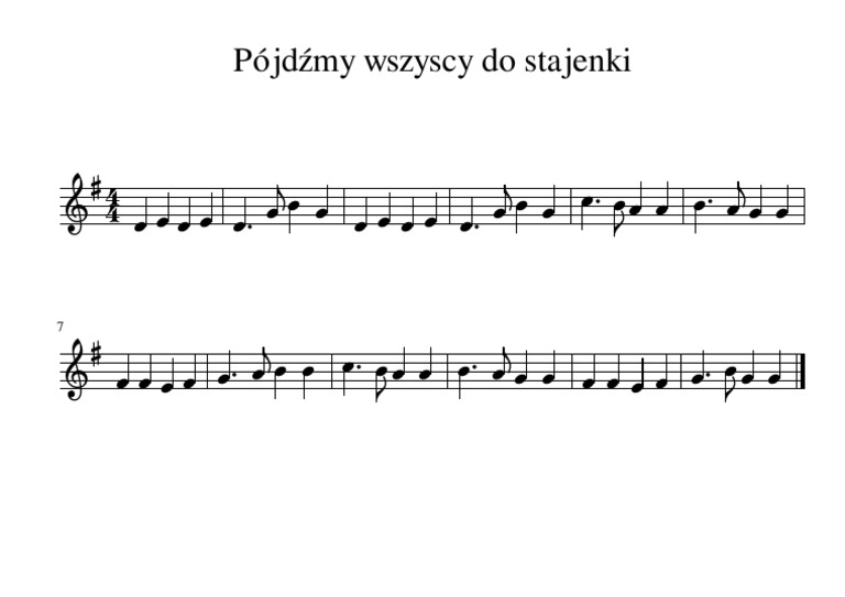 Pójdźmy Wszyscy Do Stajenki | PDF