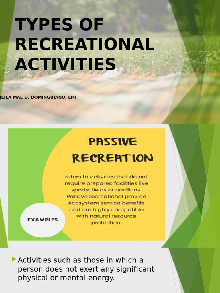 Types of Recreational Activities | PDF