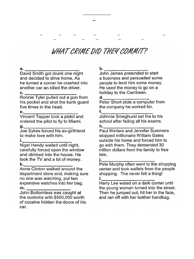 3b - Crimes - Examples (Activity) | PDF