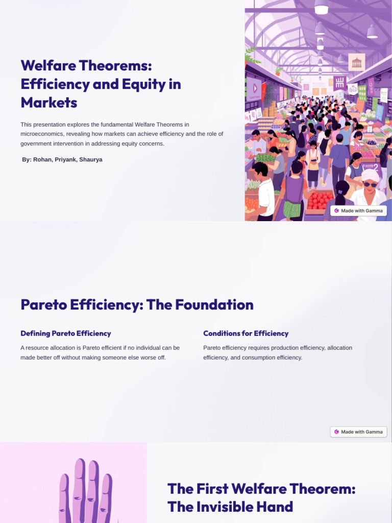 Welfare Theorems Efficiency and Equity in Markets | PDF | Welfare ...