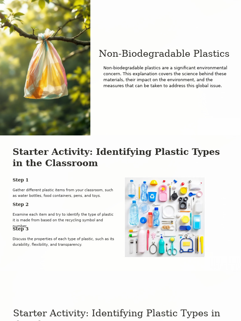 Understanding Non-Biodegradable Plastics | PDF | Biodegradation | Plastic