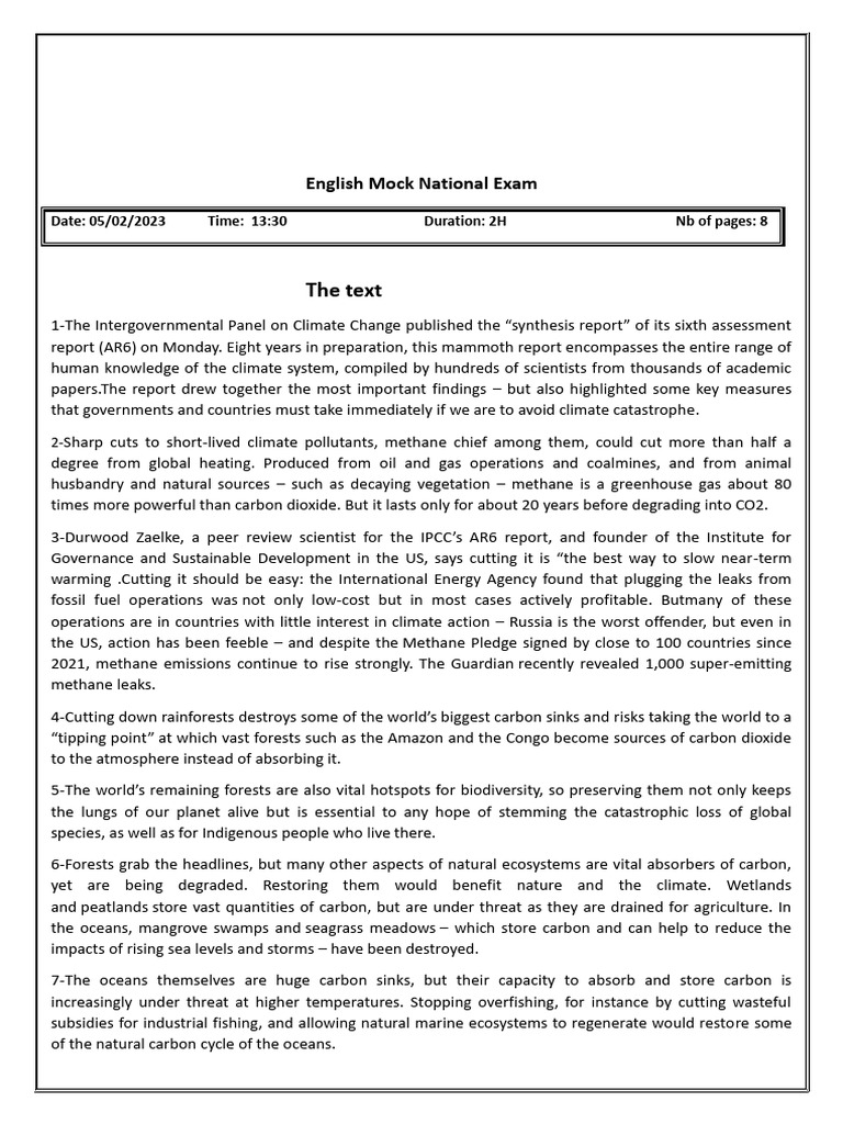 Ipeit Mock Exam 2022-2023 | PDF | Climate Change | Greenhouse Gas