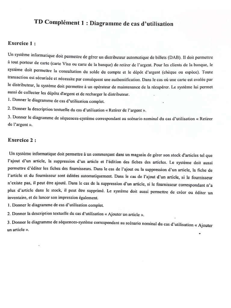 TD Complètement 1 + Correction | PDF