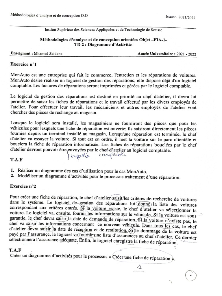 TD 2 - Conception + Correction | PDF