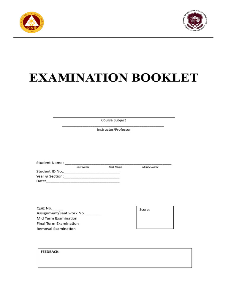 Quiz Booklet Cover | PDF