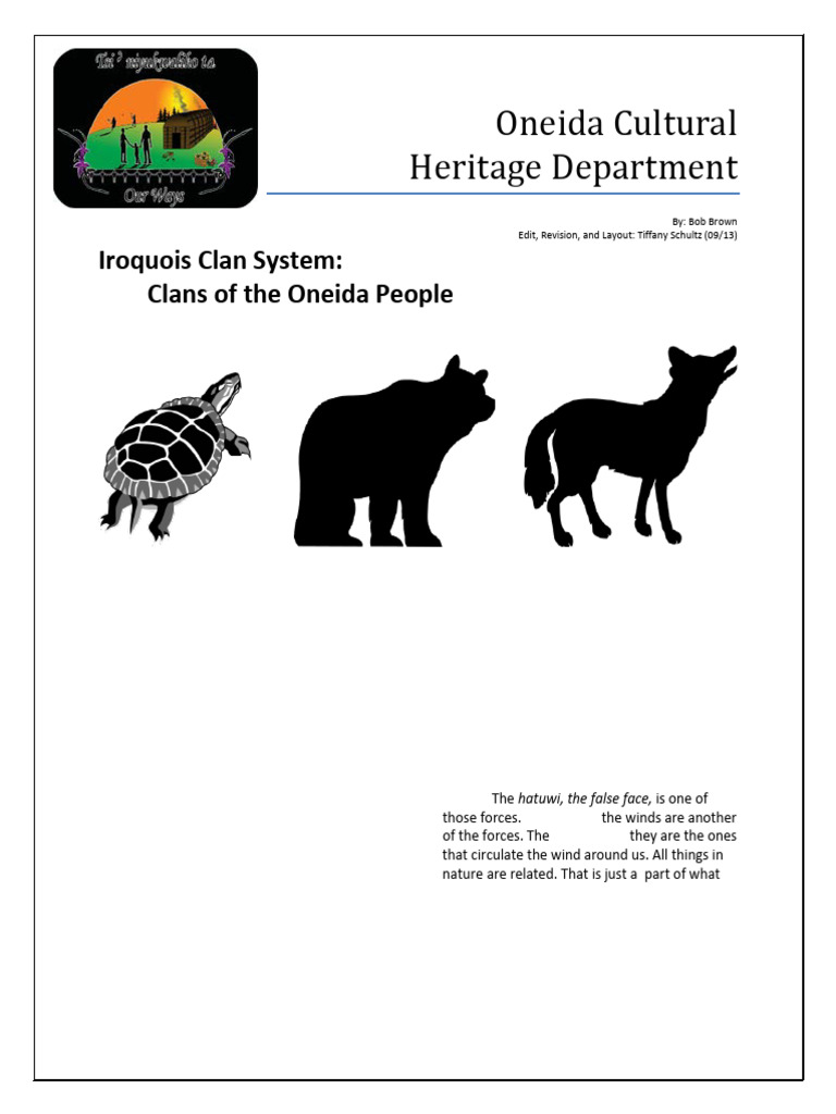 Iroquois Clan System Clans of The Oneida People 9.13 | PDF | Iroquois