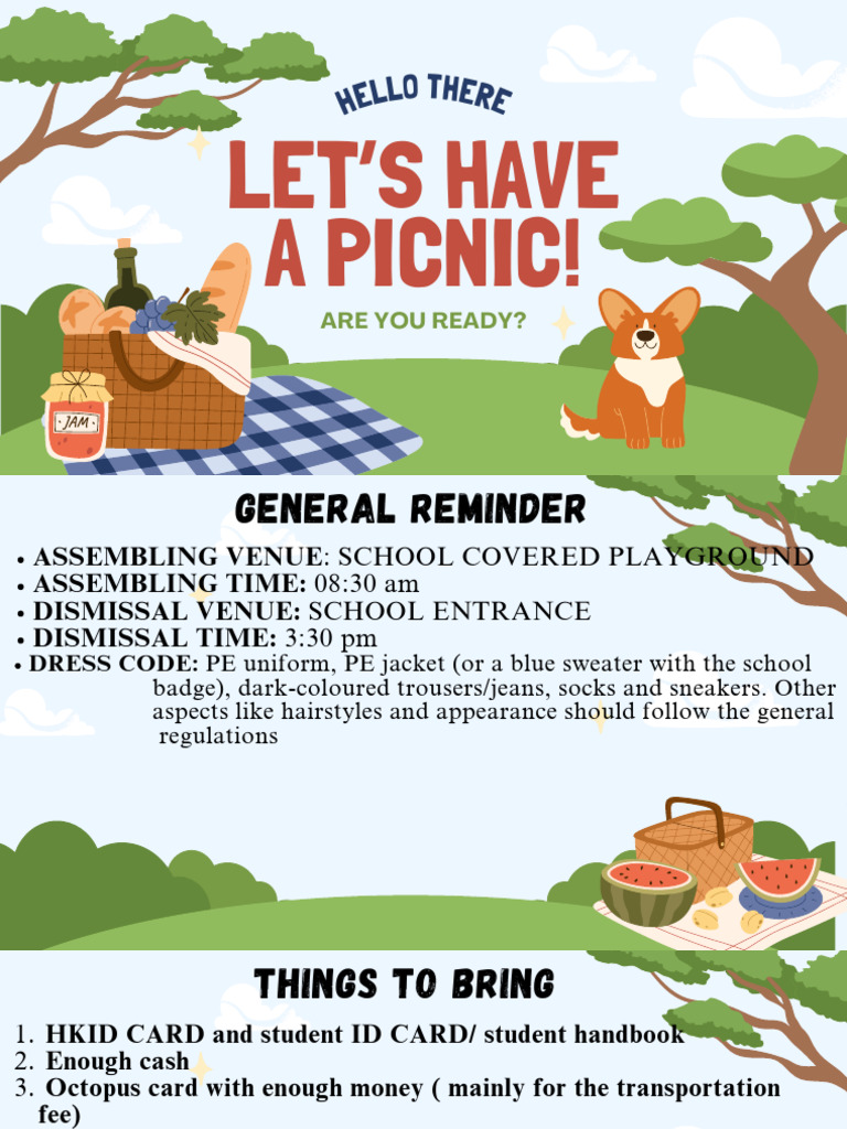 Green Playful Illustrative Creative Cute Picnic Park Presentation | PDF