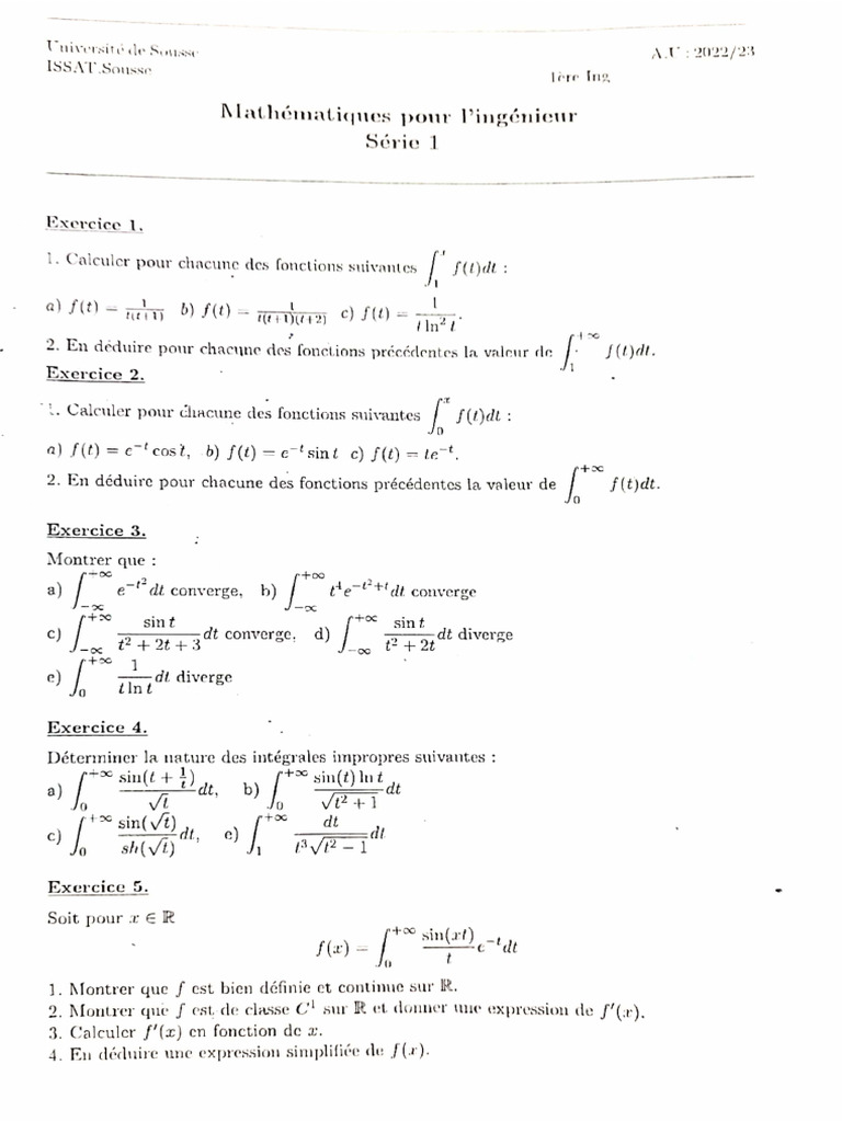 TD 1 - Maths D'ing | PDF