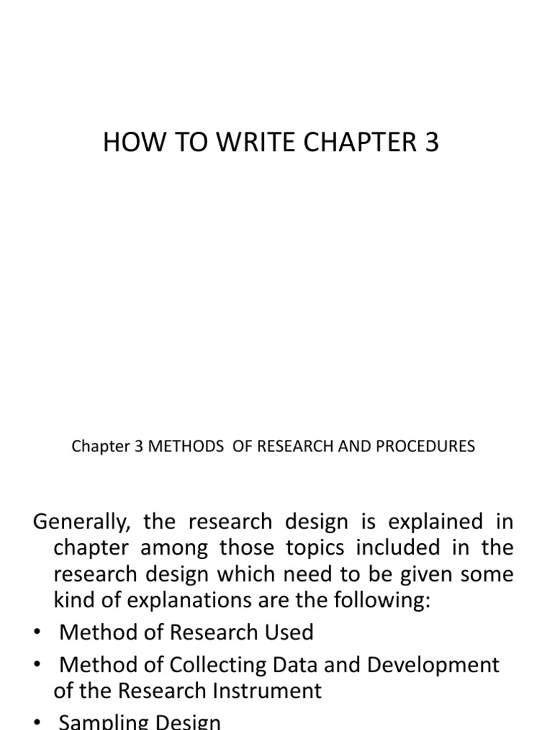 How To Write Chapter 3 | PDF | Sampling (Statistics) | Chart