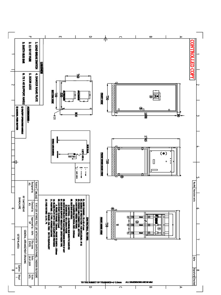 11 KV Lbs Panel Drawing - Rps-Model | PDF