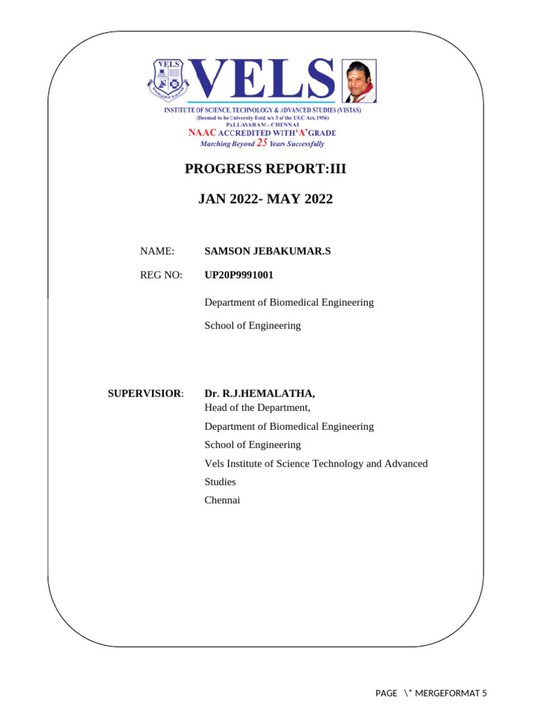 03.PhD - Progress - Report - JAN 2022 - MAY 2022 - SAMSON JEBAKUMAR.S | PDF | Electrical ...