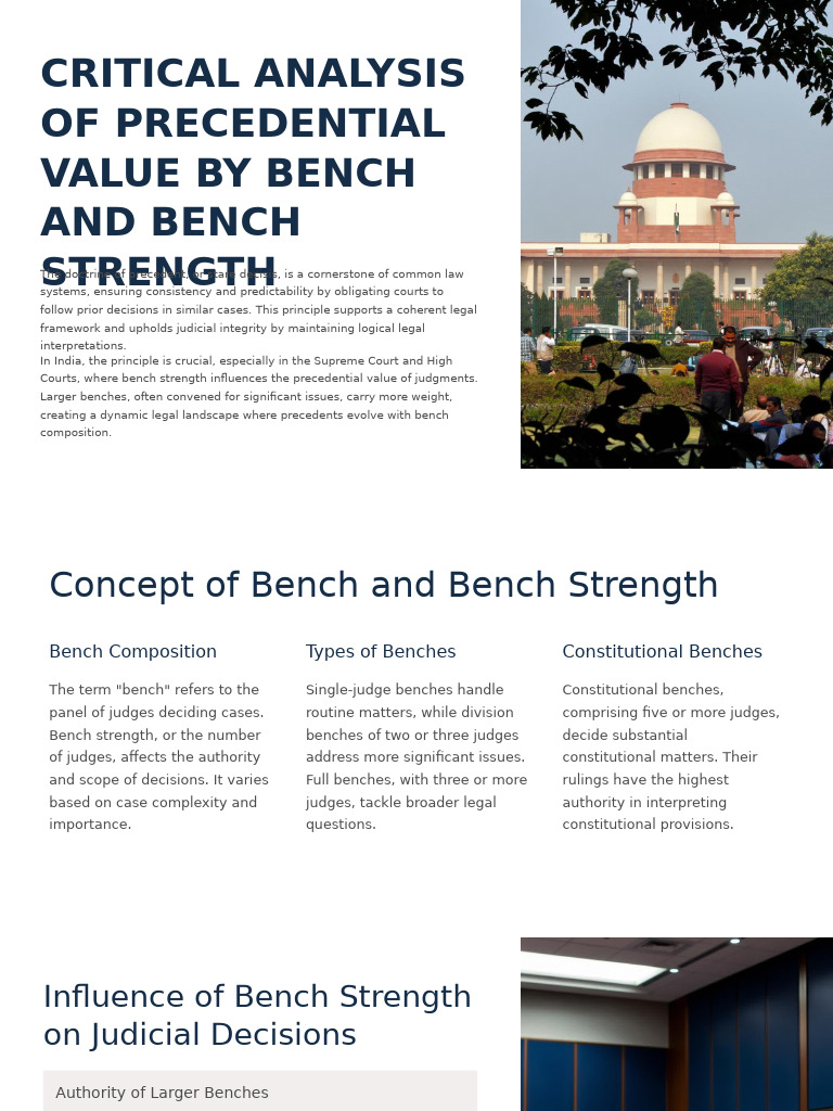 Critical Analysis of Precedential Value by Bench and Bench Strength ...