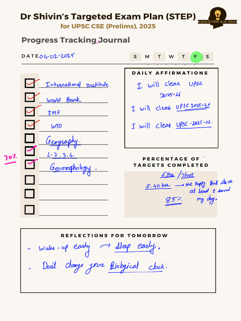 Progress Tracking Journal | PDF