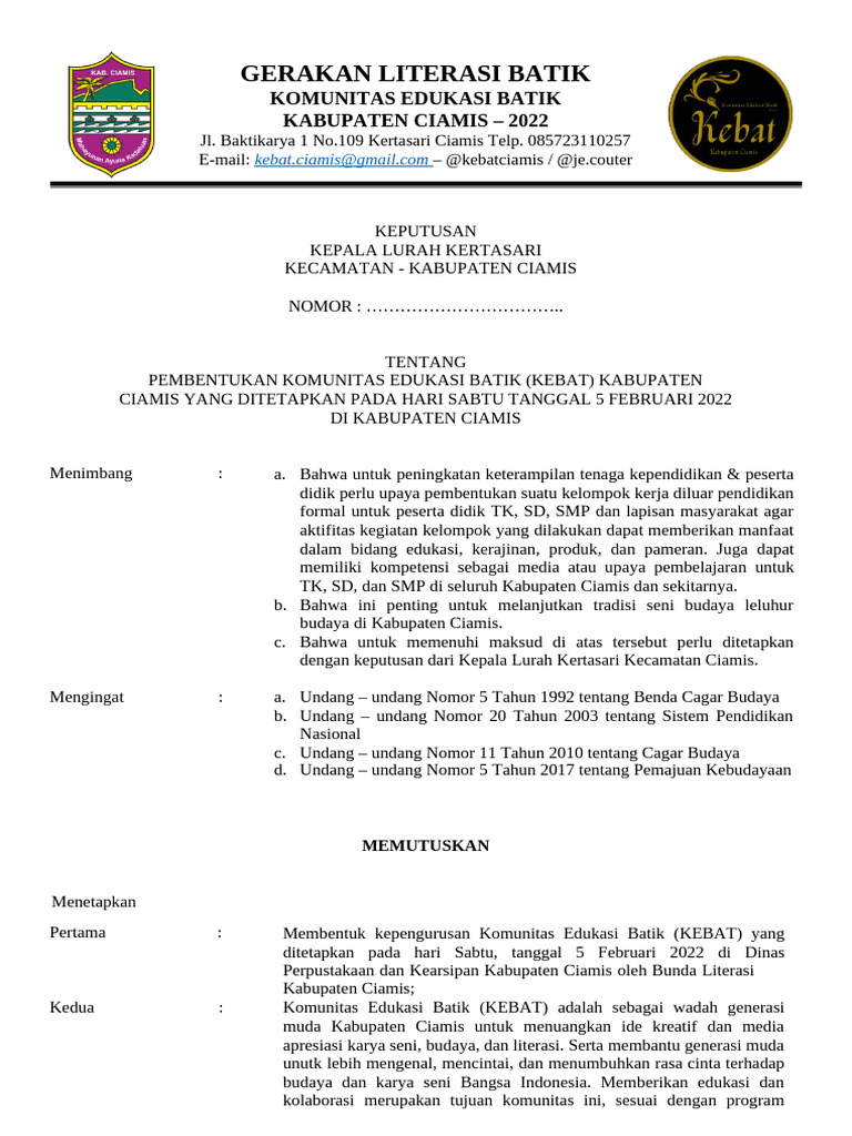 SK Komunitas Kebat | PDF