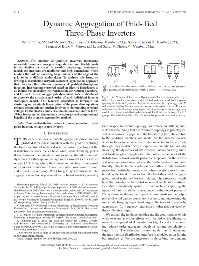 Dynamic Aggregation of Grid-Tied Three-Phase Inverters | PDF | Power ...