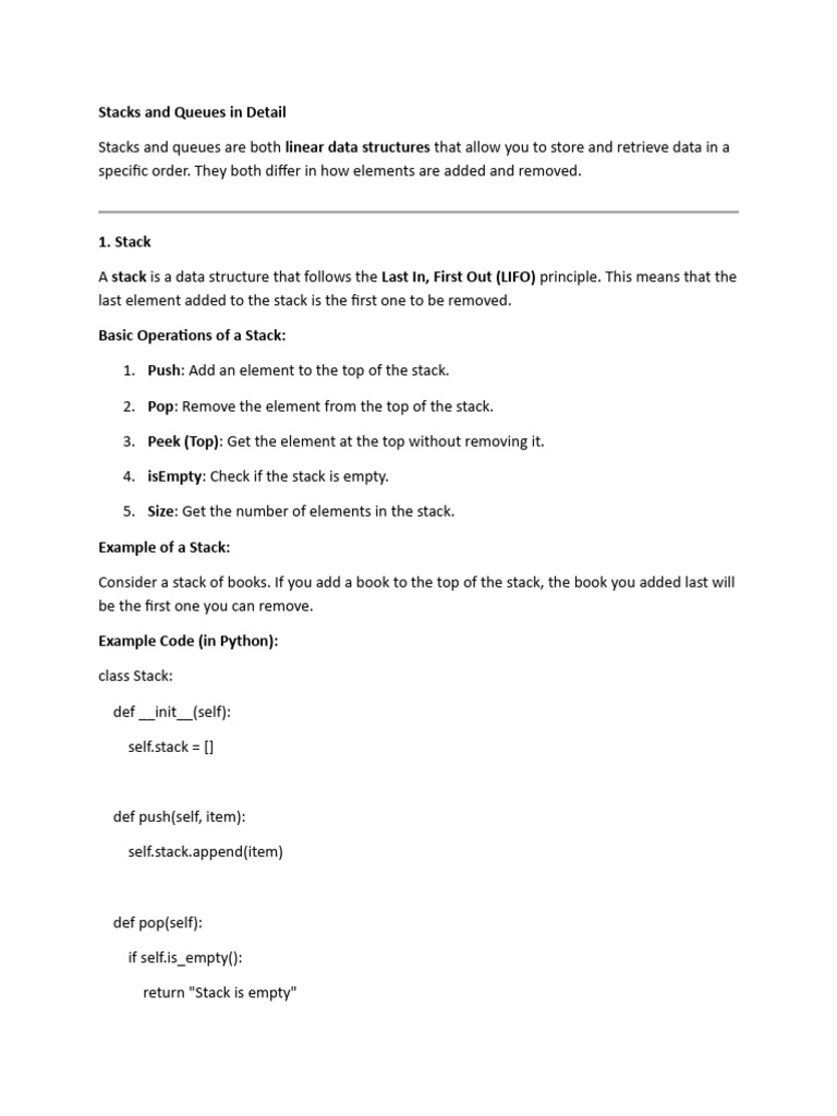 Stacks And Queues In Detail Pdf Queue Abstract Data Type Computer Programming