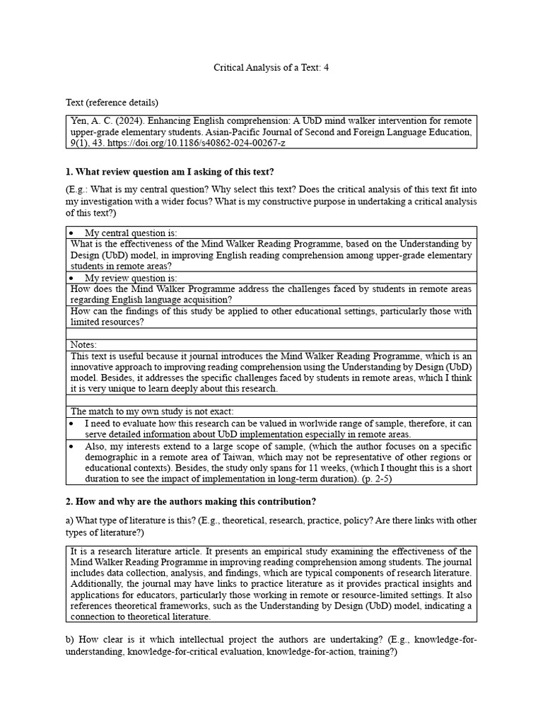 A UbD Mind Walker Intervention For Remote Upper-Grade Elementary ...